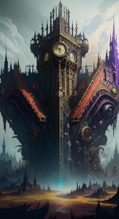 A disturbing, fantastical maximalist, steampunk, barrok , rococo ...