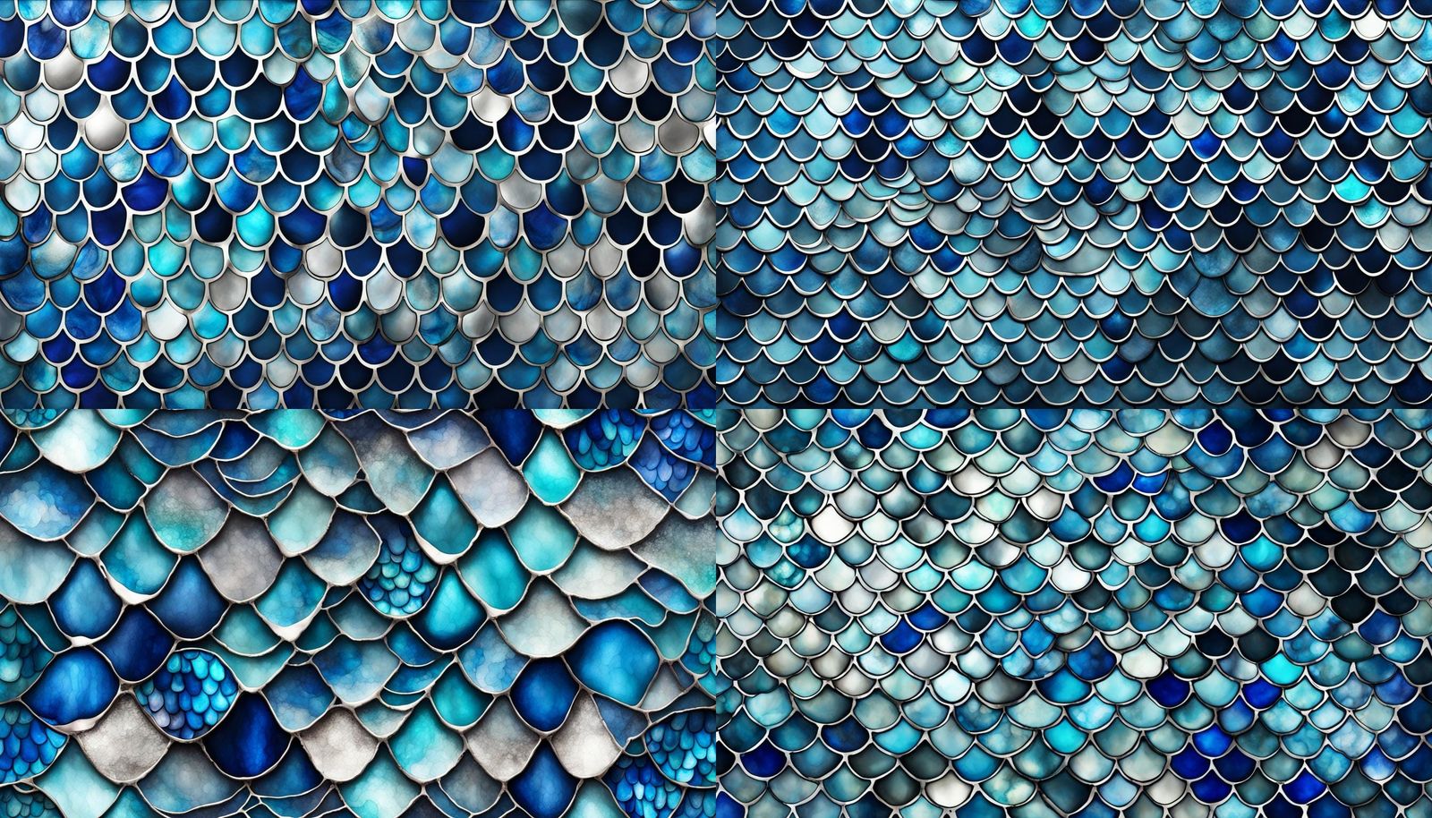 Alcohol ink. Fish scales. Blue and silver luminescent. Tiling. - AI ...