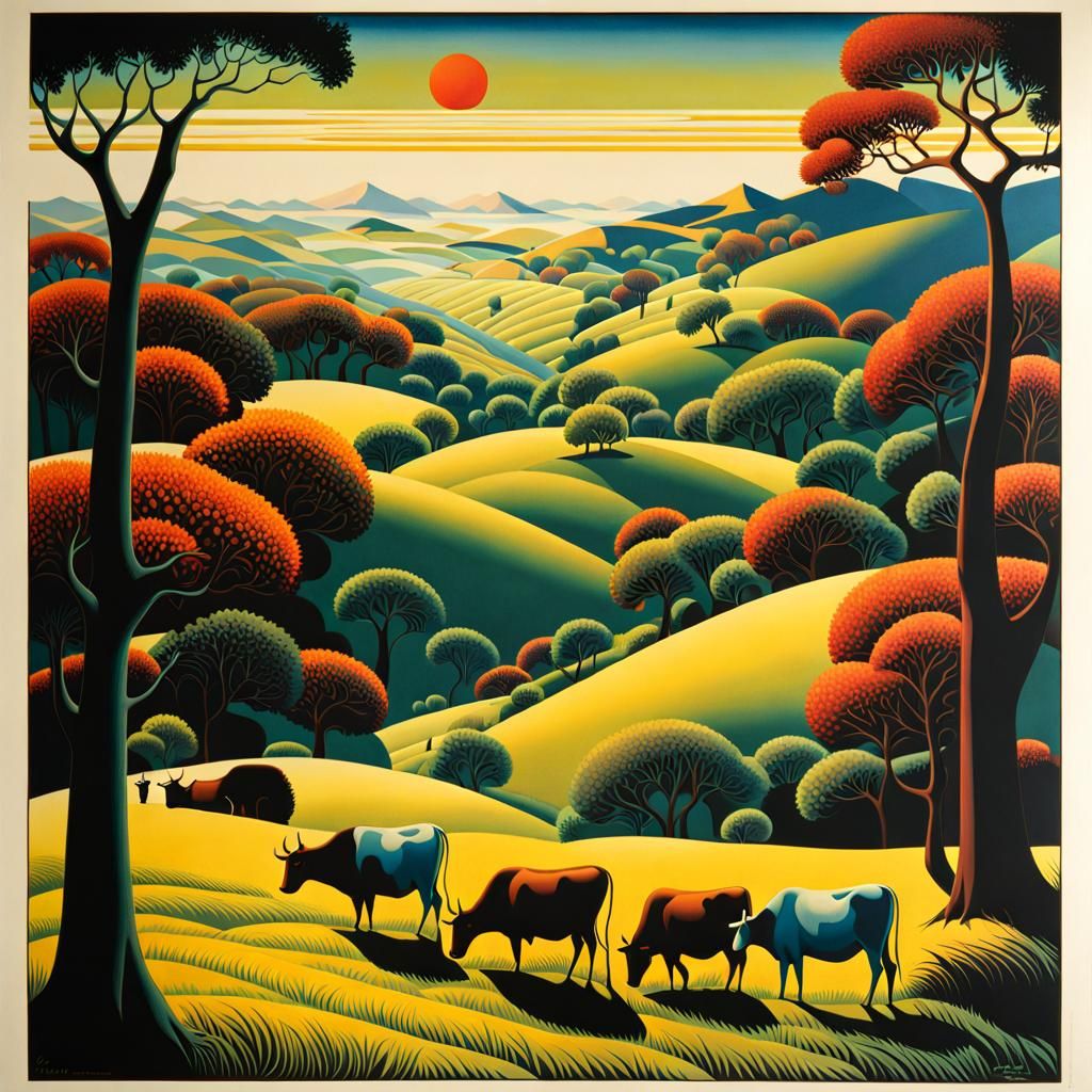 That one cow is the boss - AI Generated Artwork - NightCafe Creator