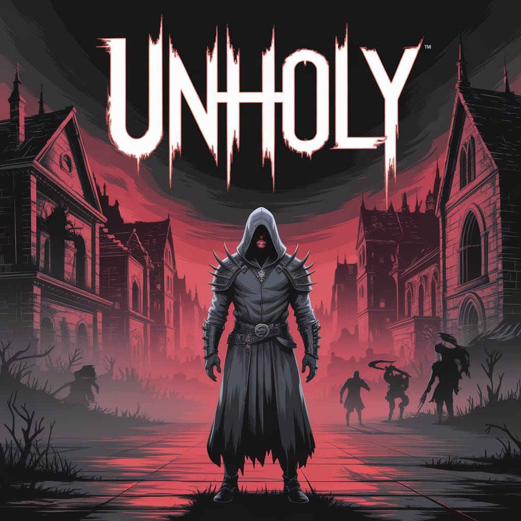 "Promotional artwork for the video game 'Unholy': A dark, gothic ...