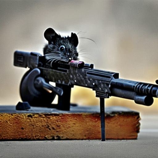 Mouse with a Machine Gun - AI Generated Artwork - NightCafe Creator