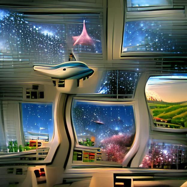 Looking out the starship window, we dream of home - AI Generated ...