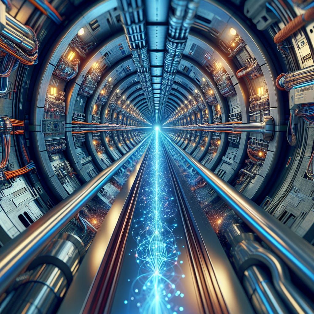 Inside a particle accelerator - AI Generated Artwork - NightCafe Creator