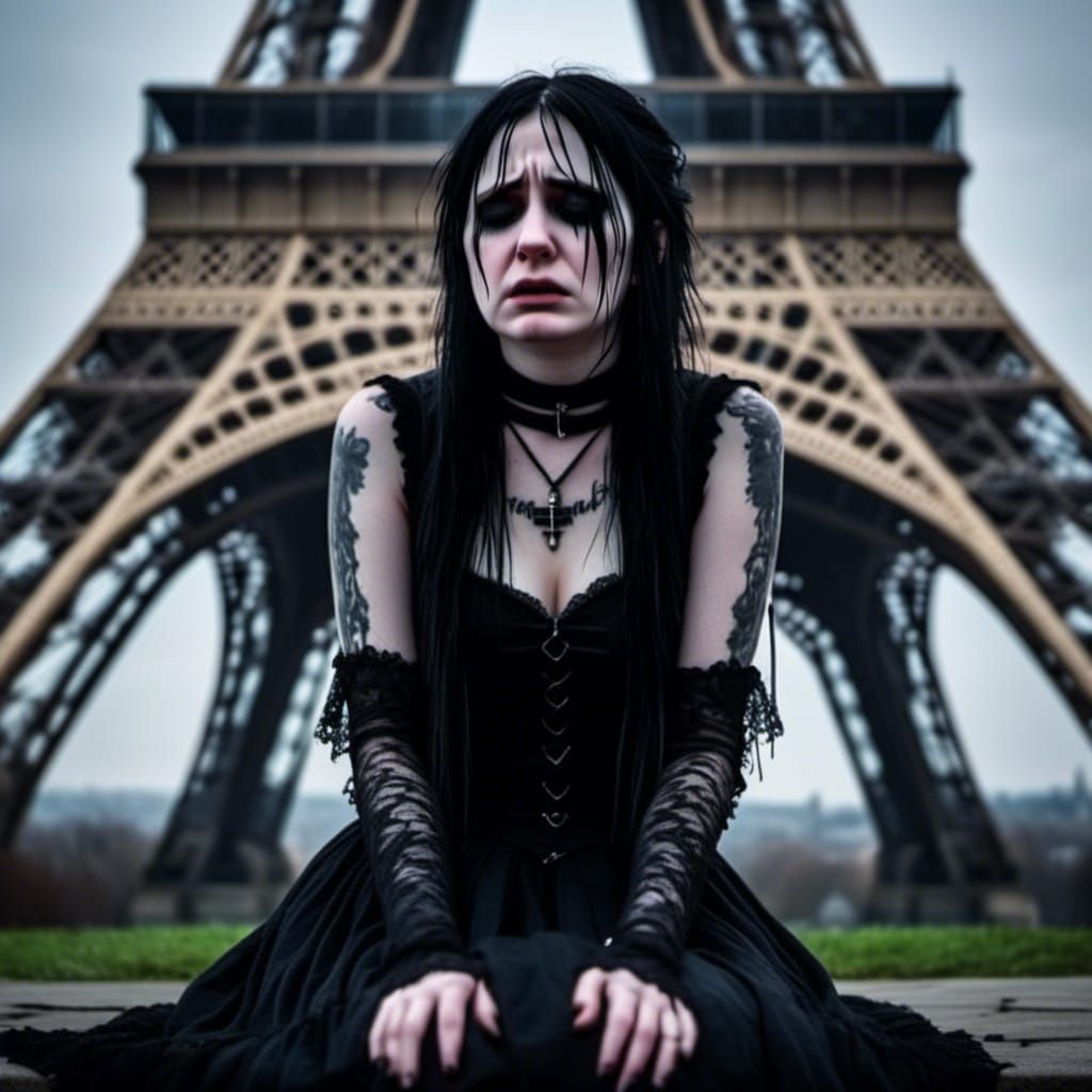 Goth Gurl in Paris - AI Generated Artwork - NightCafe Creator