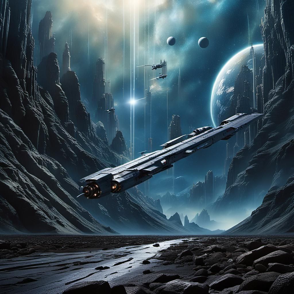 Science-fiction, format paysage, film cinématographique. Cinématique ...