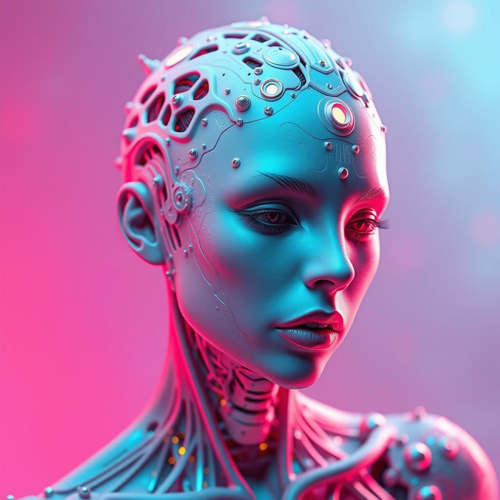 4K, 3D, stunning woman RGB soft colors, color wheel, Nanotechnological mutations Self ...