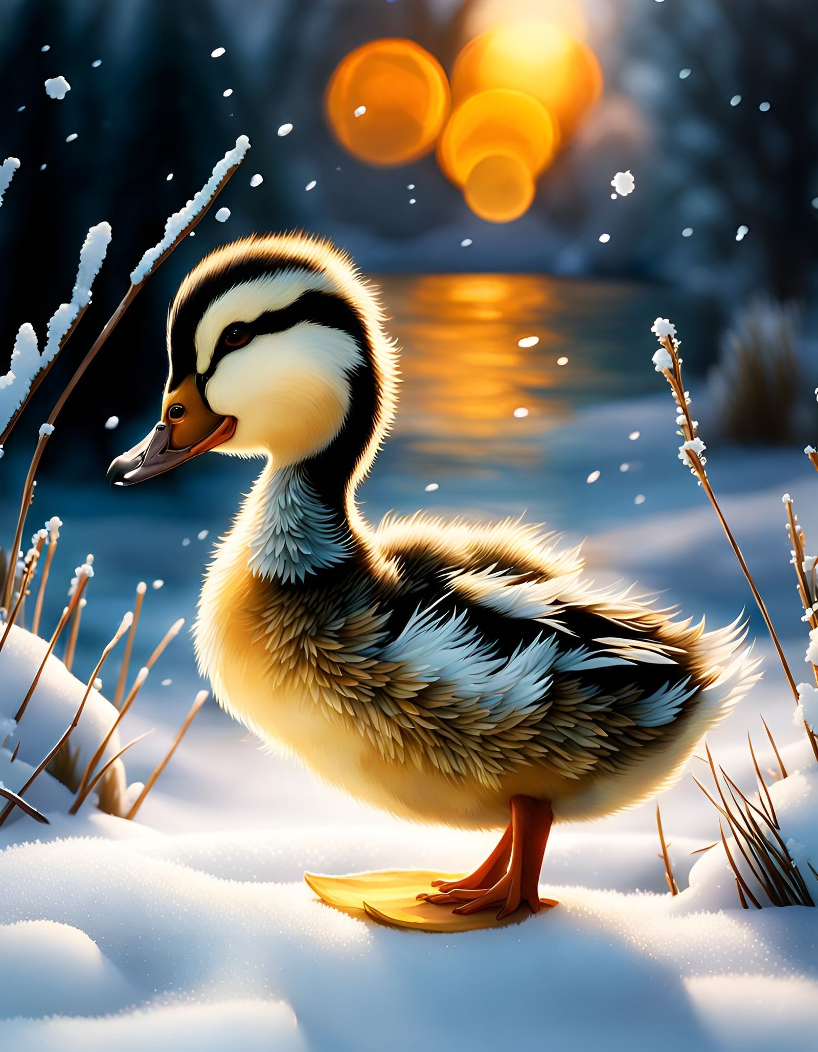 Winter duckling - AI Generated Artwork - NightCafe Creator
