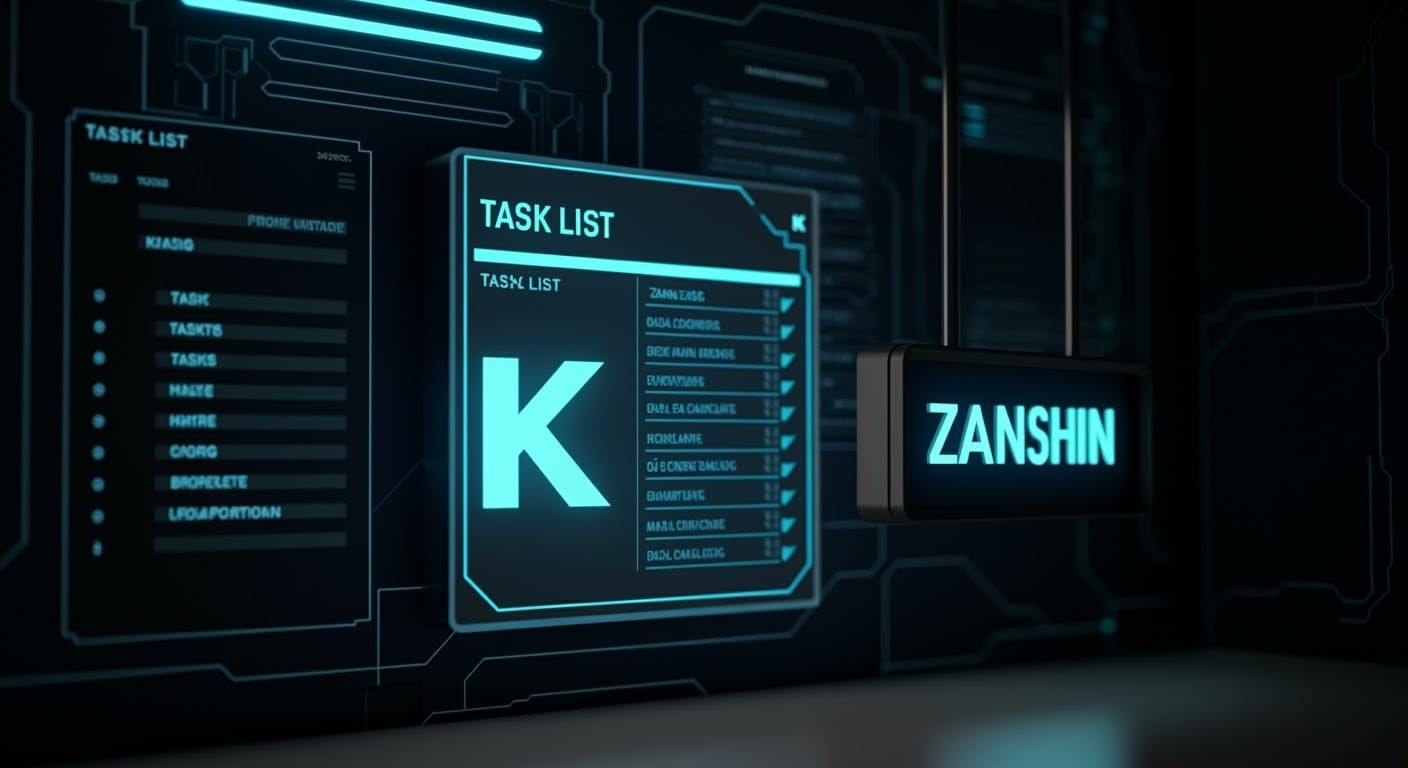 Digital Task List in Cyberpunk Setting - AI Art
