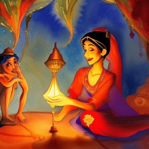 Aladdin's lamp - AI Generated Artwork - NightCafe Creator
