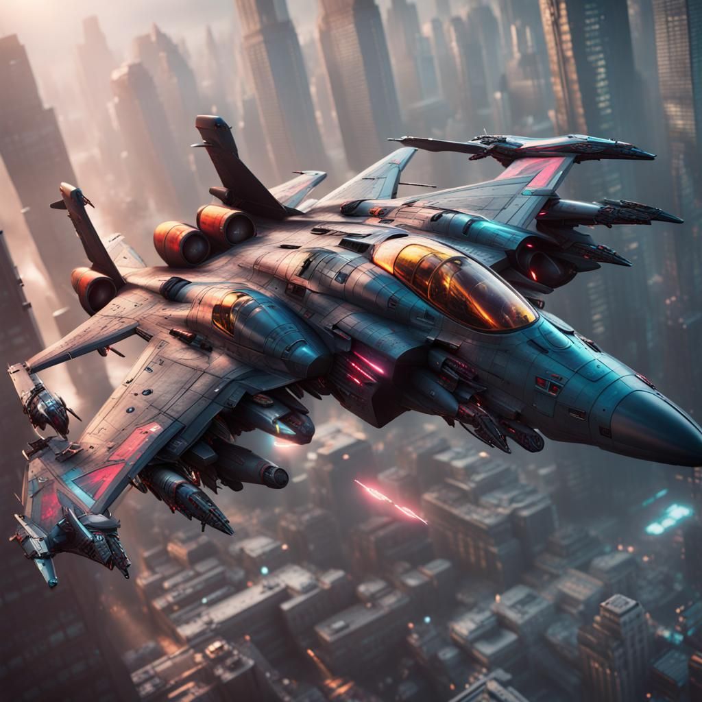 Cyberpunk jet fighter - AI Generated Artwork - NightCafe Creator