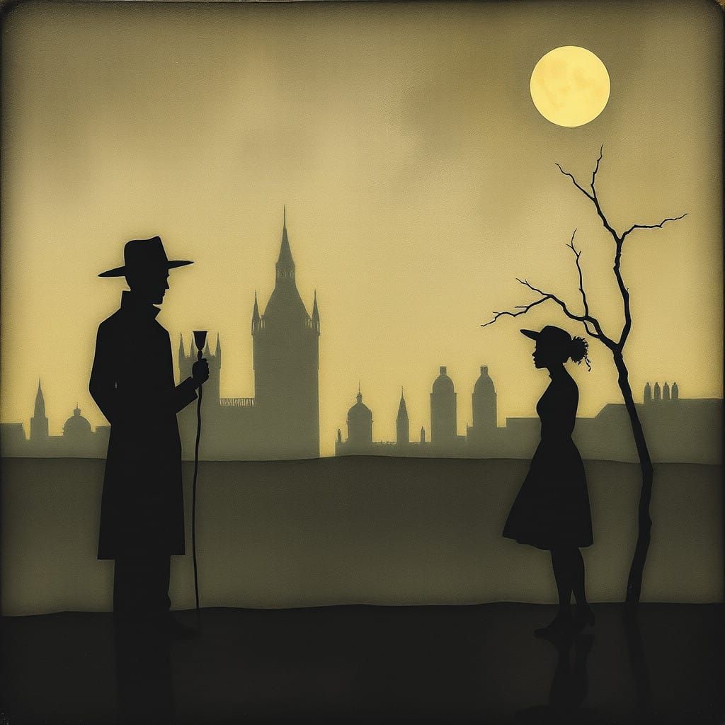 Ethereal Silhouettes in Muted Pastels - AI Art