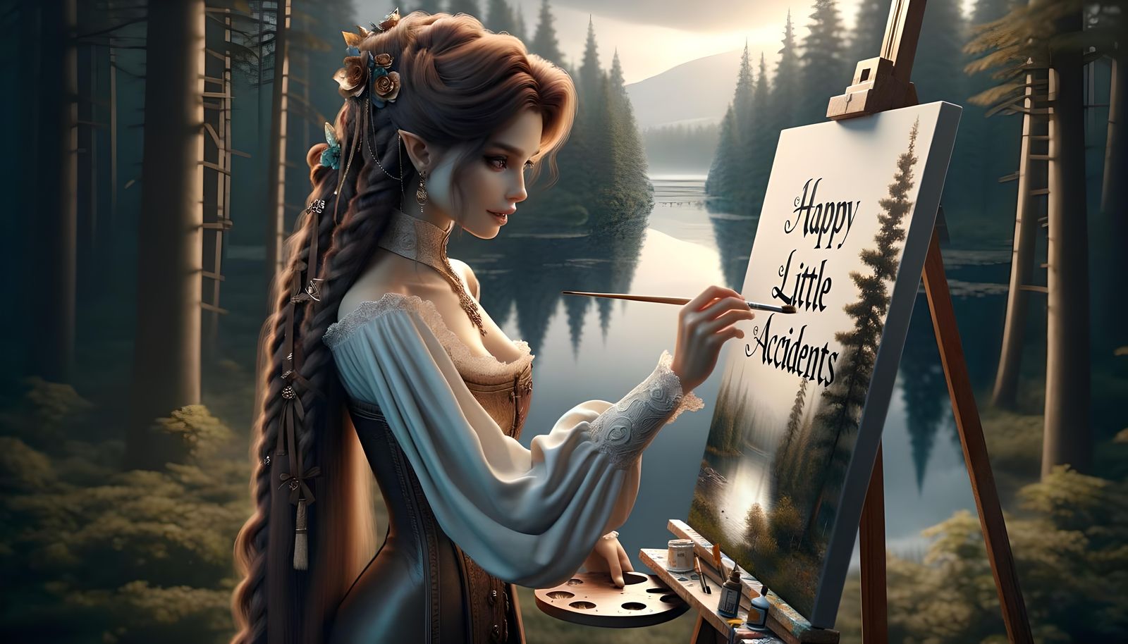 Happy Little Accidents - AI Generated Artwork - NightCafe Creator