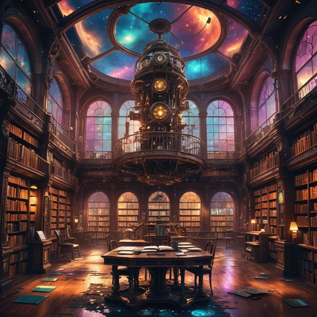 Galactic Library - AI Generated Artwork - NightCafe Creator
