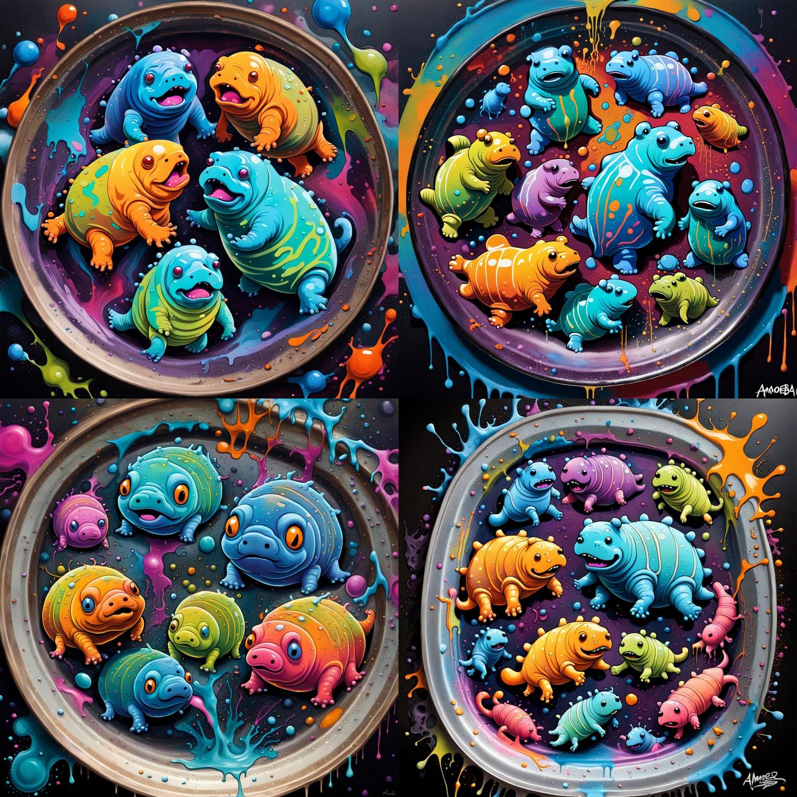 Amoebas in Petrie dish disco dancing with tardigrades - AI Generated ...