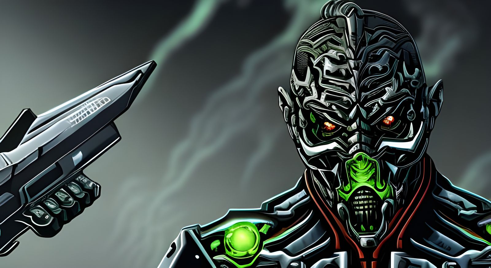 Cyborg Zombie, Comic Book Style, UHD, ooze sega genesis game style ...