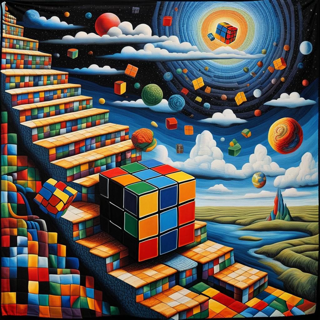 Surrealist scene Rubik's Cube - Surrealist scene Rubik's Cu...