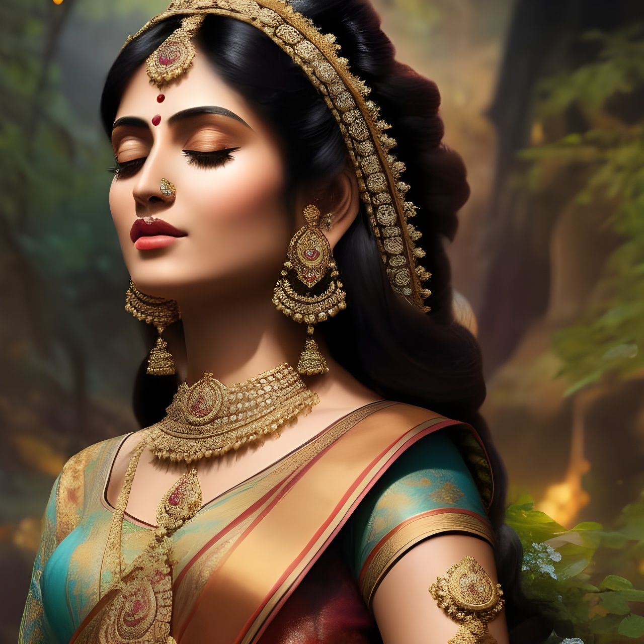Sita, consort of Rama and Goddess of Purity, in her forest home - AI ... Sita, consort of Rama and Goddess of Purity, in her forest home - AI ...