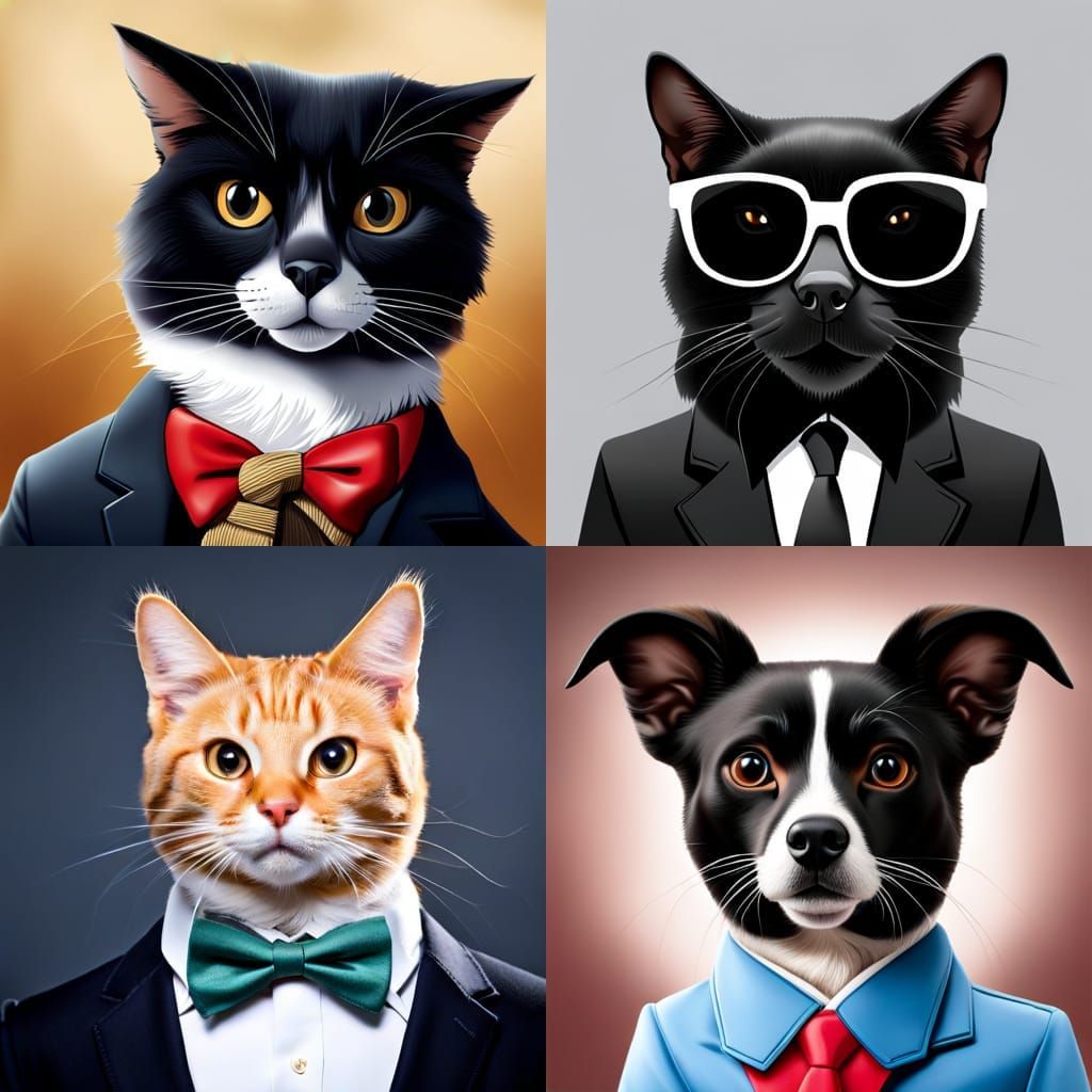 House cat wearing a business suit. - AI Generated Artwork - NightCafe ...