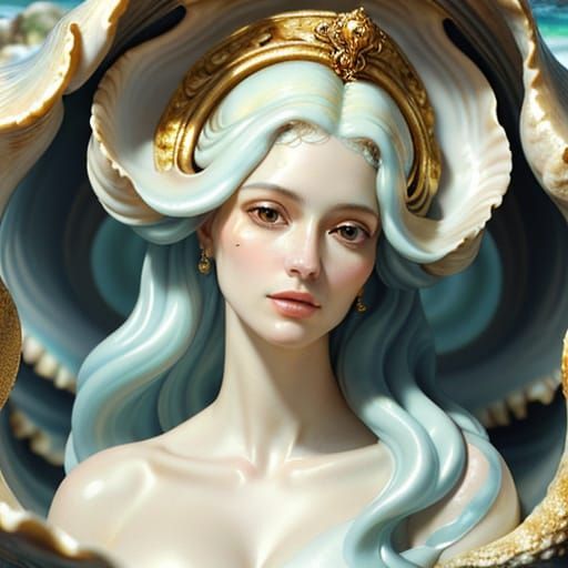 imagine a picture of an ultimate Masterpiece of a beautiful Aphrodite ...