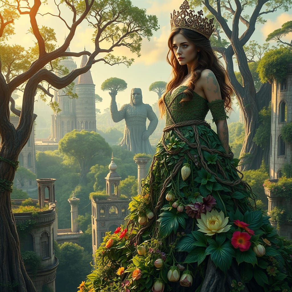 Flora, Queen of Green: Verdant Uprising in a Recla... - AI Art