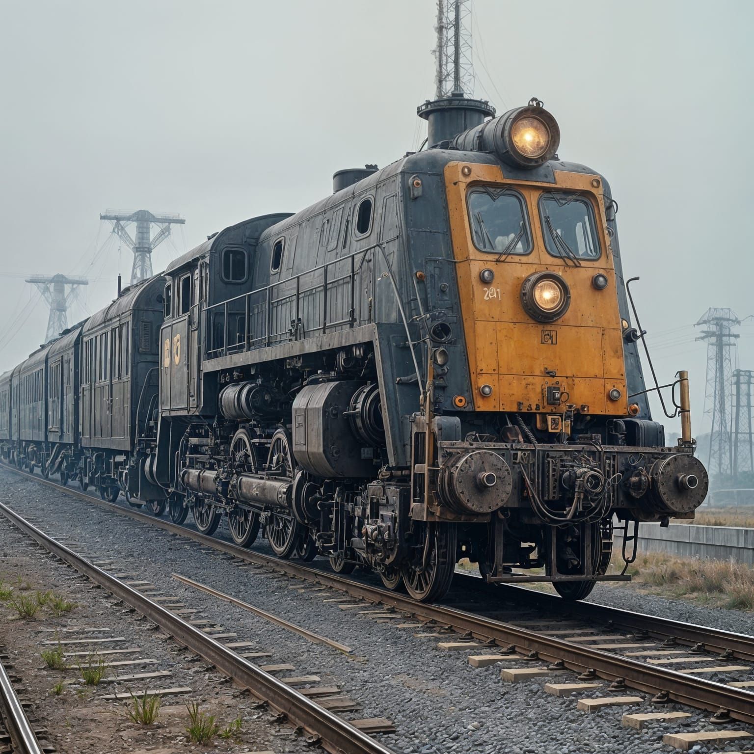 Mecha-Locomotive Nuclear Powered Metal Beast - AI Art