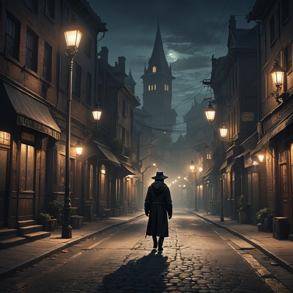 A Lonely Street at Night(1) - AI Generated Artwork - NightCafe Creator