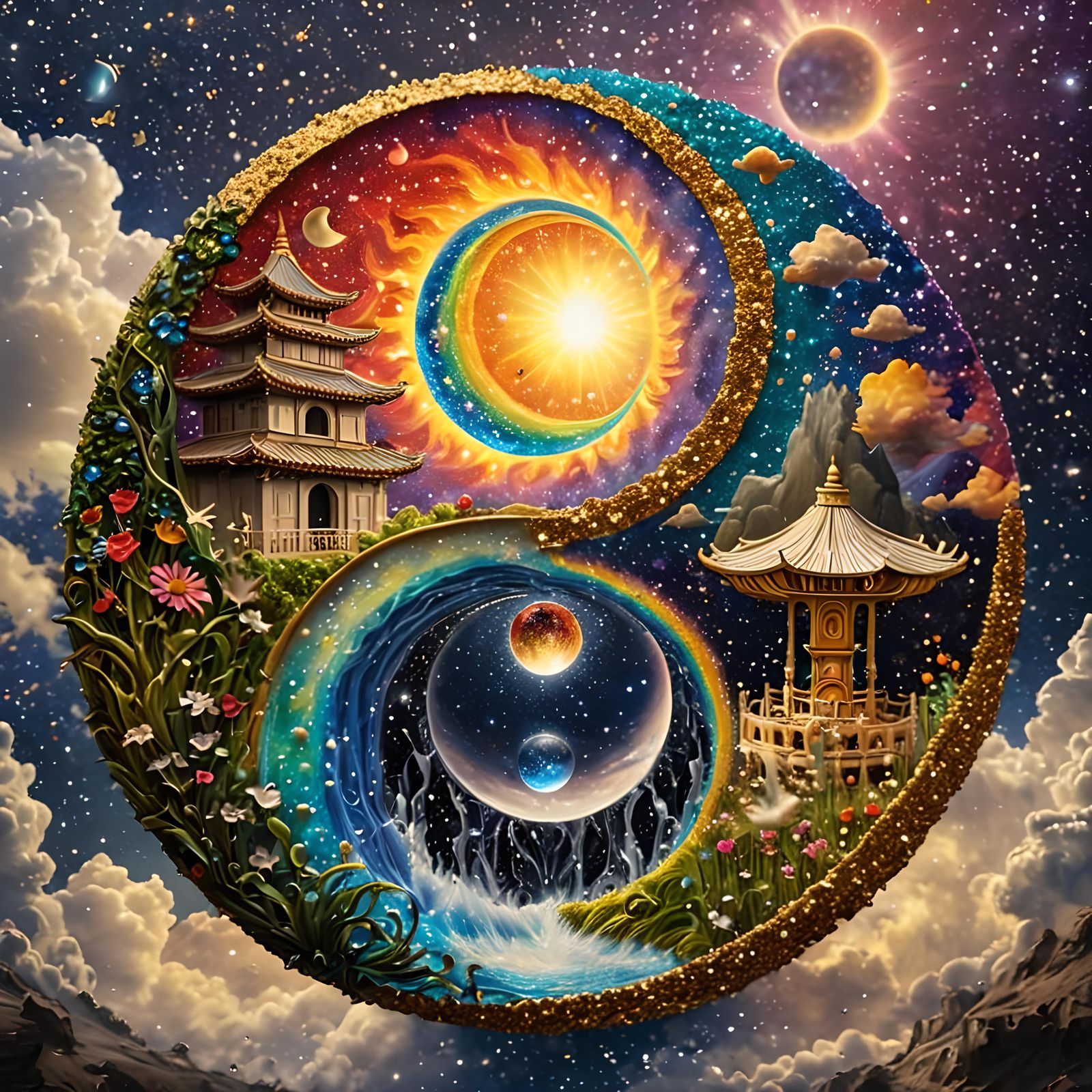 Ying ☯️ Yang Zen Garden - AI Generated Artwork - NightCafe Creator