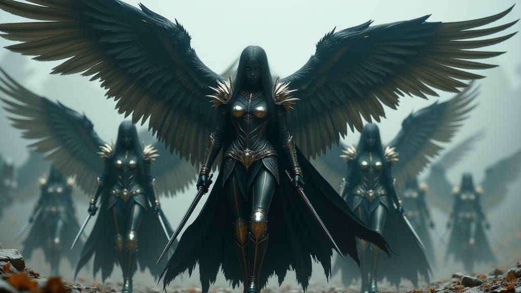 Dark Angels of Wrath... - Cyberpunk Dark Angels in a Futuris...