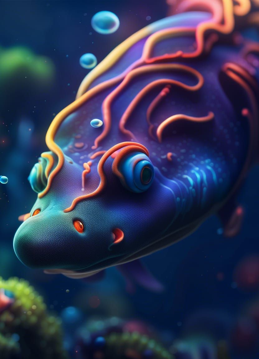 Colorful electric eel - AI Generated Artwork - NightCafe Creator