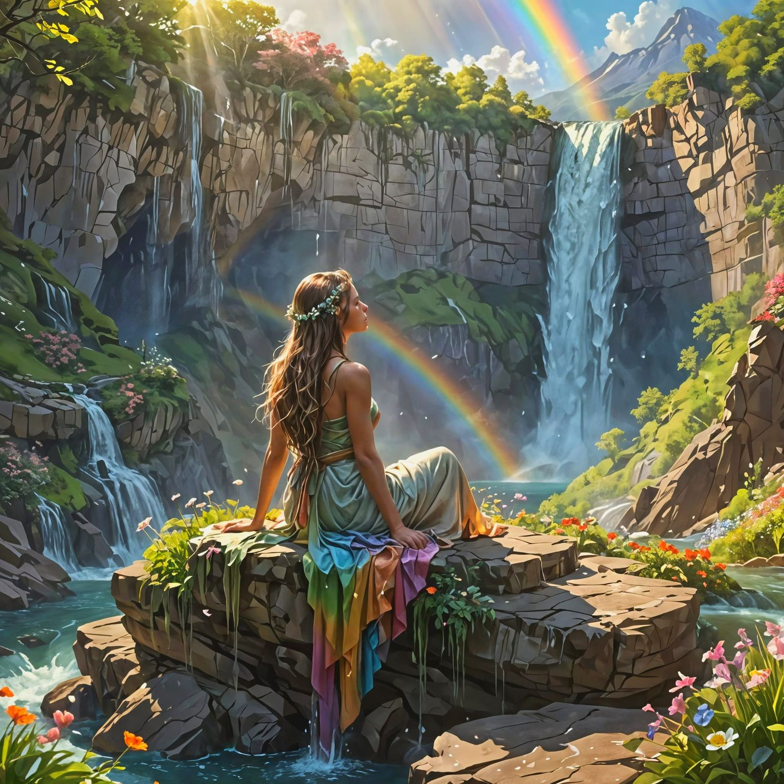 Rainbow Goddess and Messenger to Gods and Humans - AI Generated Artwork ...