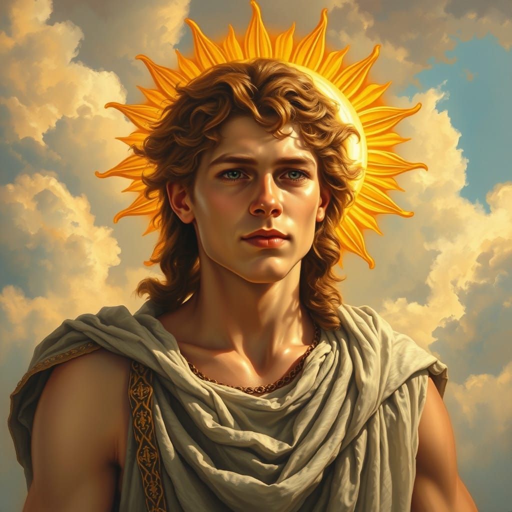 Helios - Radiant Helios in Ancient Greek Attire