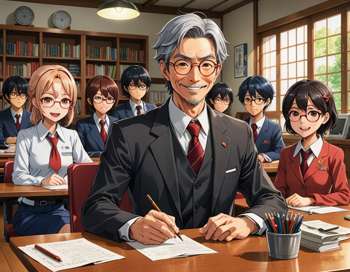 Un profesor sonriente - Smiling Professor Teaching Students ...