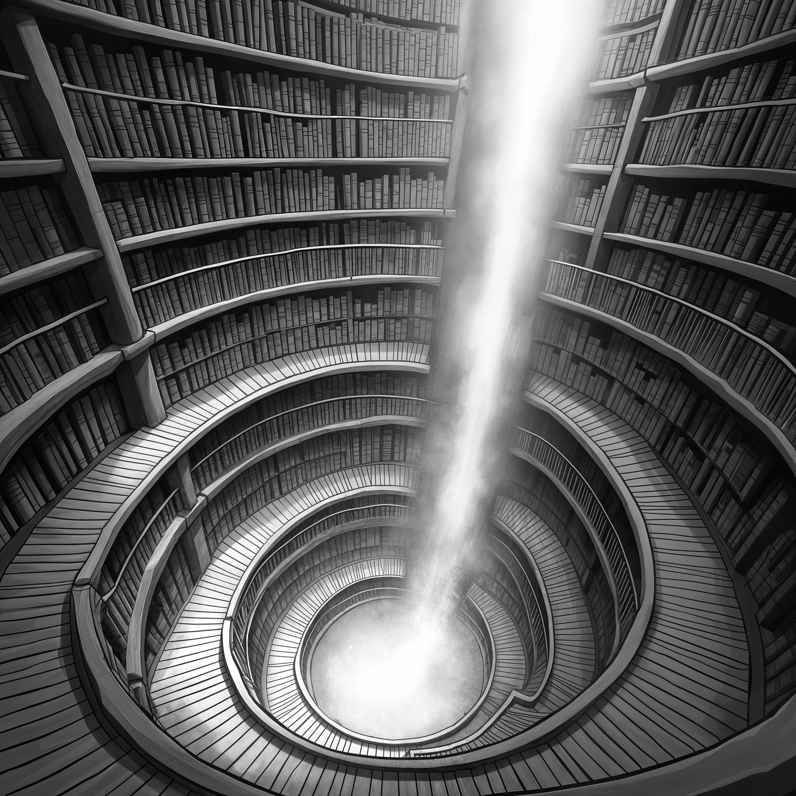 Worlds and maps - Labyrinthine Library in Hyper-Realistic St...