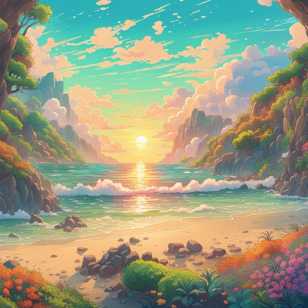 Beach - AI Generated Artwork - NightCafe Creator