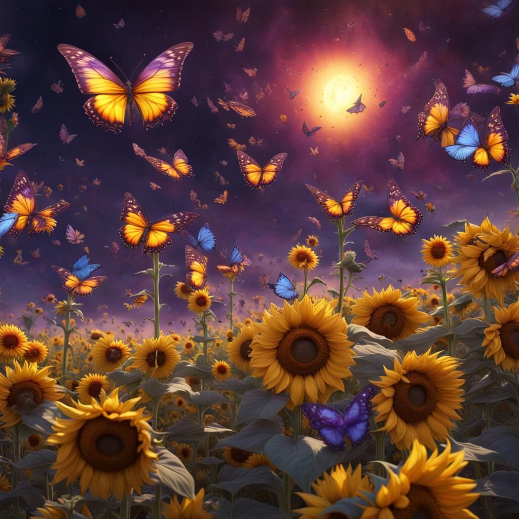 Sunflower Field - AI Generated Artwork - NightCafe Creator