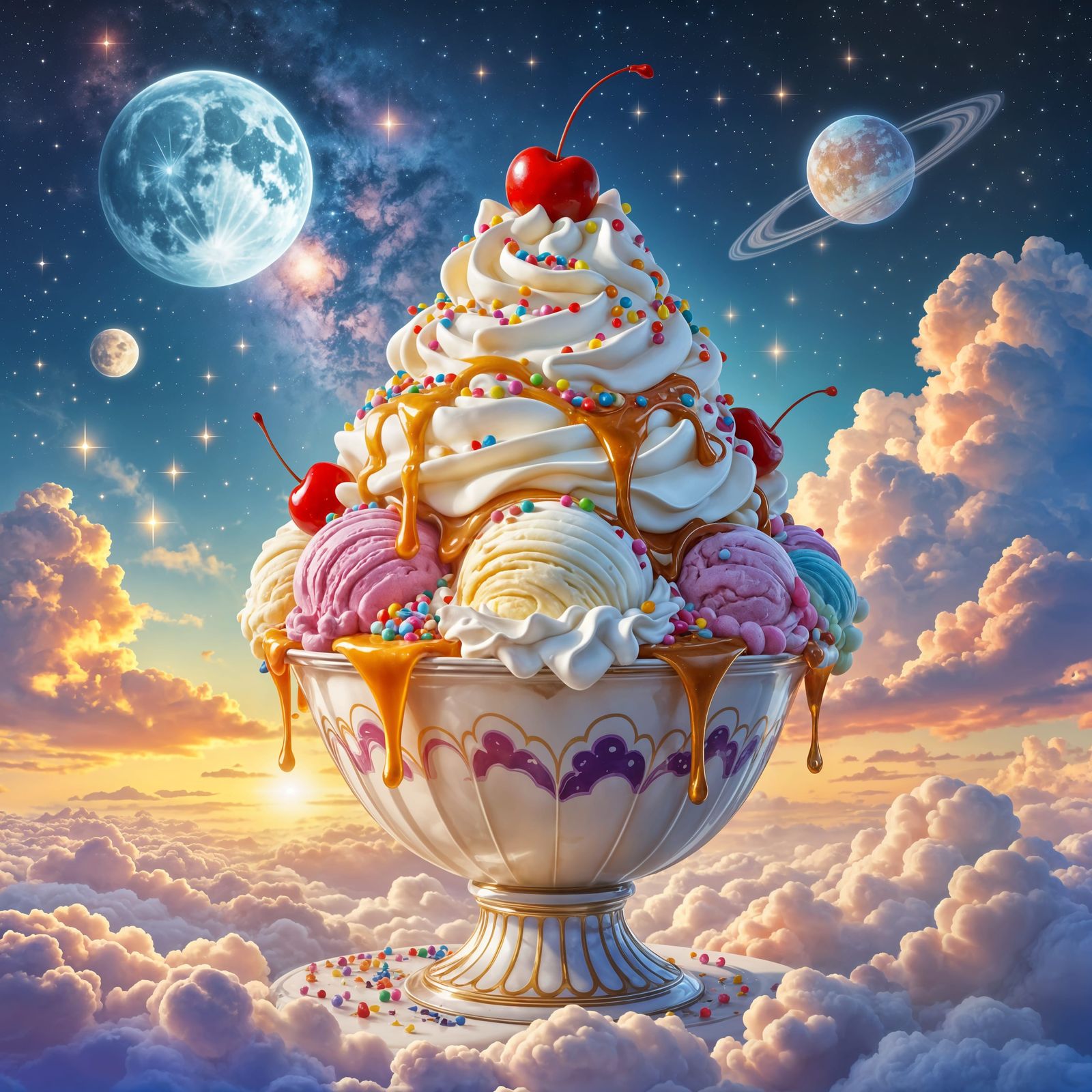 Sundae in the Milky Way - Enormous Ice Cream Sundae in Cosmi...