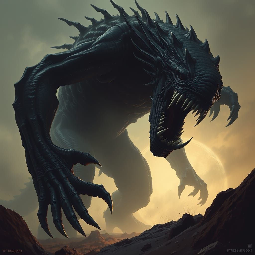 een heel engen monster - Terrorizing Beast Emerges from Shad...