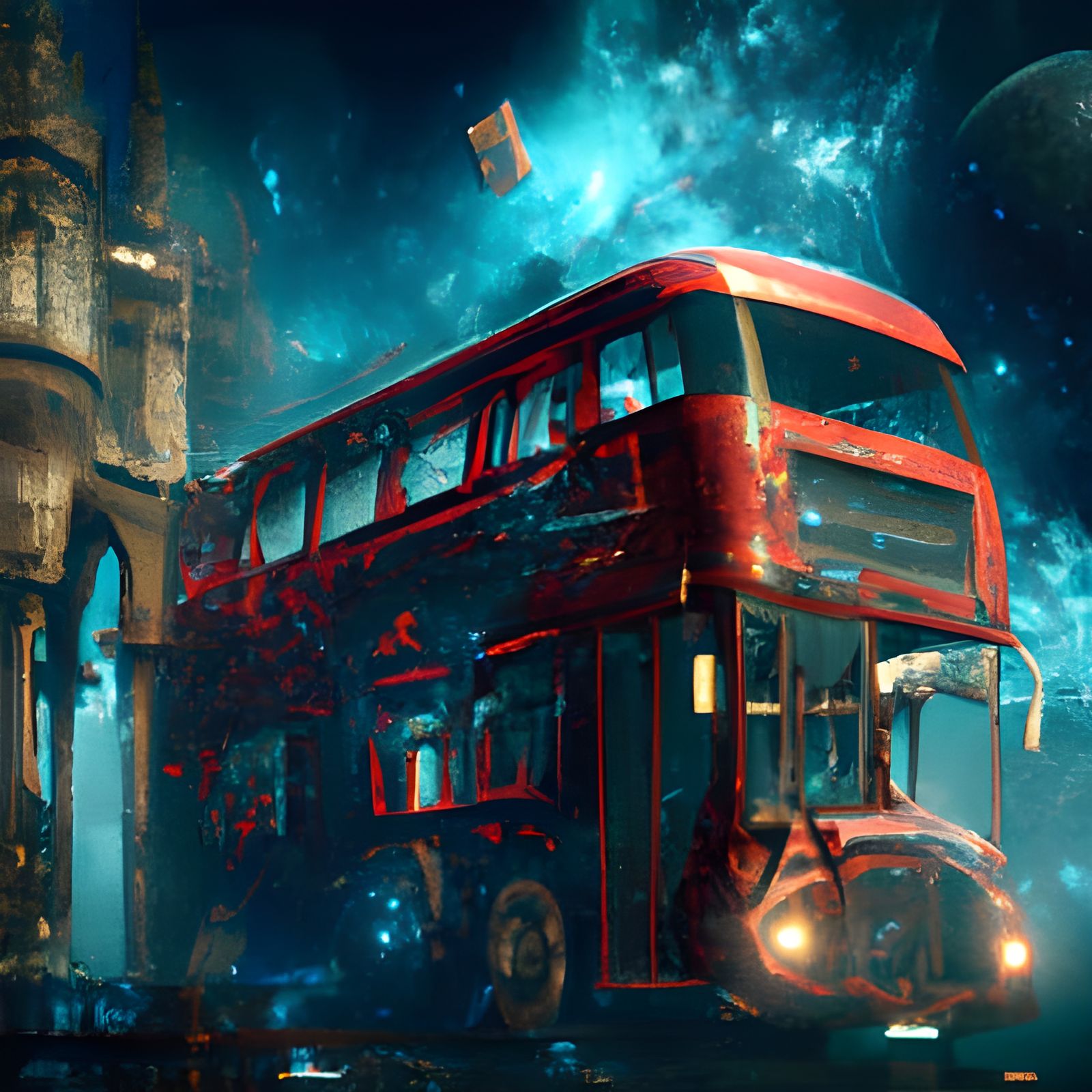 The cosmetic London bus. - AI Generated Artwork - NightCafe Creator