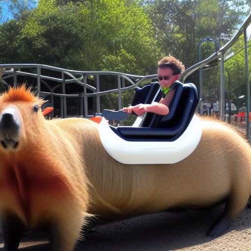 Capybarra The car - Capybara's Thrilling Rollercoaster Ride