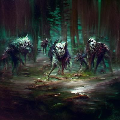 Undead- Wolf Pack - AI Generated Artwork - NightCafe Creator