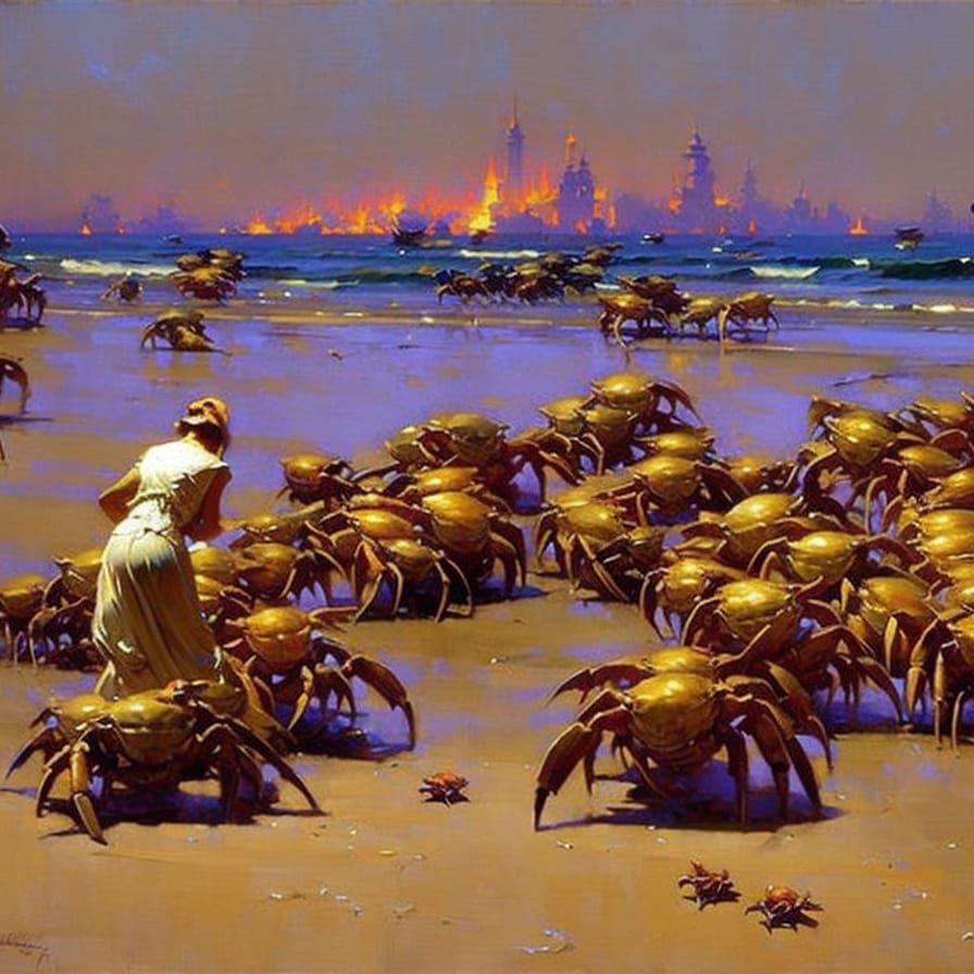 Crabs invasion - AI Generated Artwork - NightCafe Creator