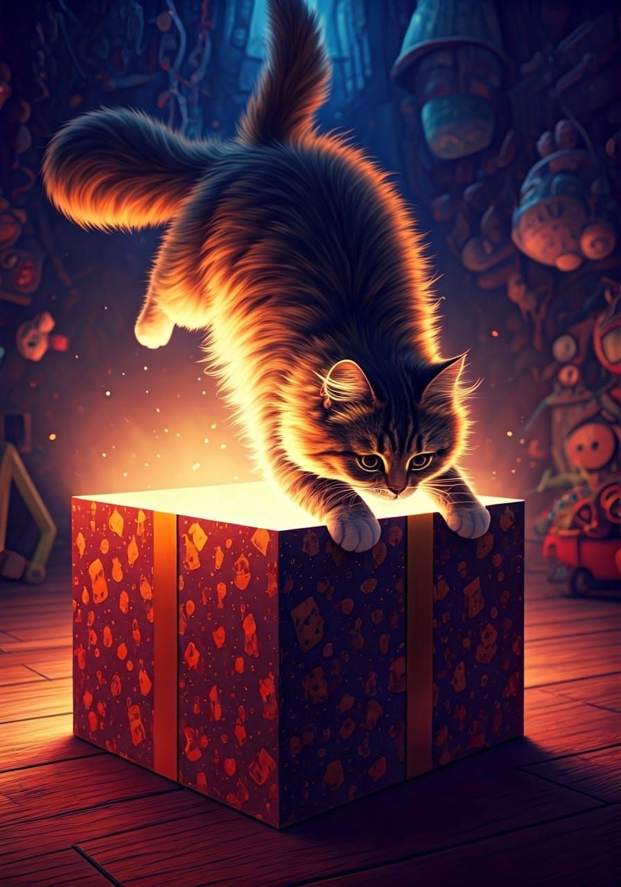 Whimsical Feline Playful Chaos - AI Art