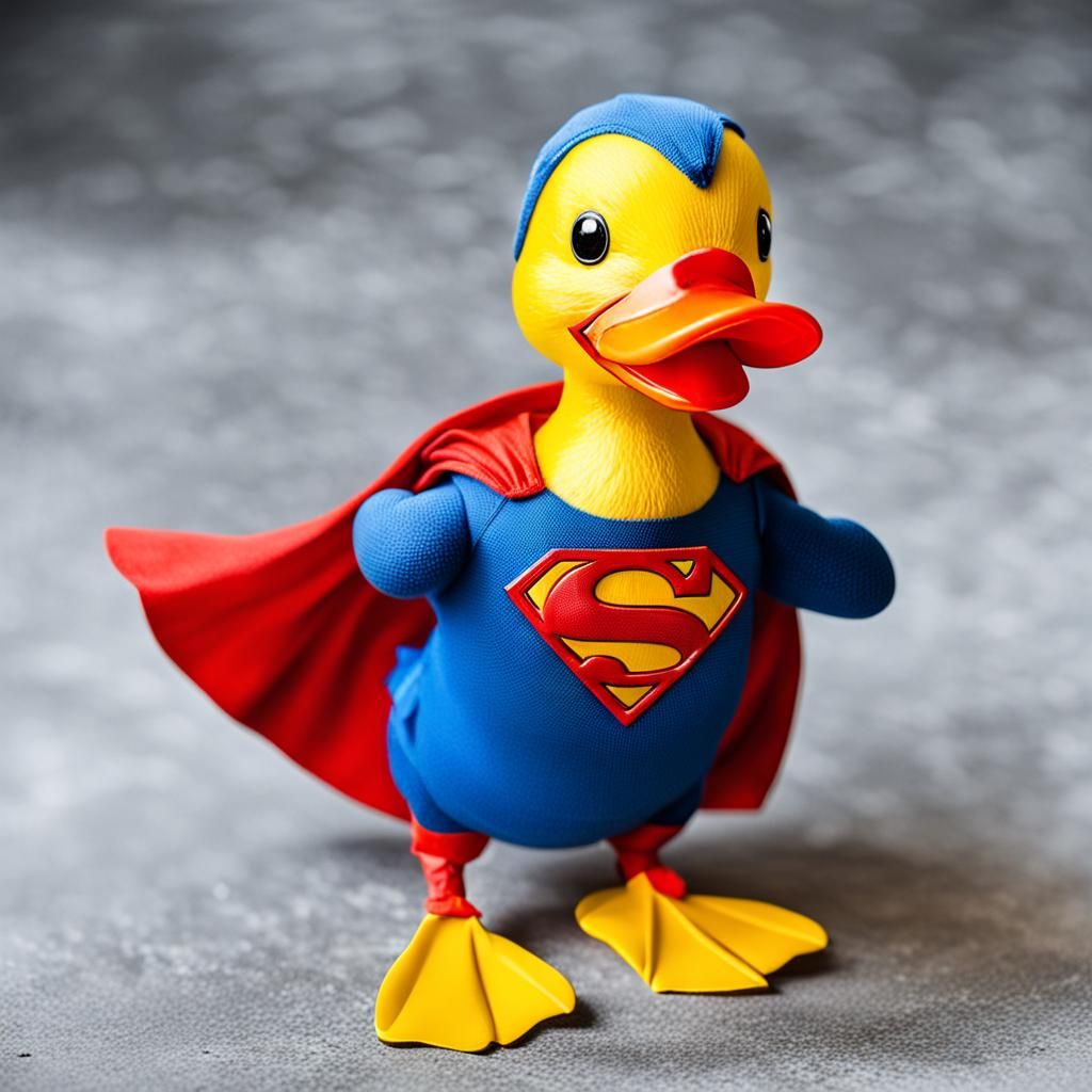A yellow duck dressed as superman - AI Generated Artwork - NightCafe ...