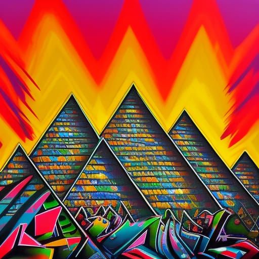 Colourful pyramids - AI Generated Artwork - NightCafe Creator