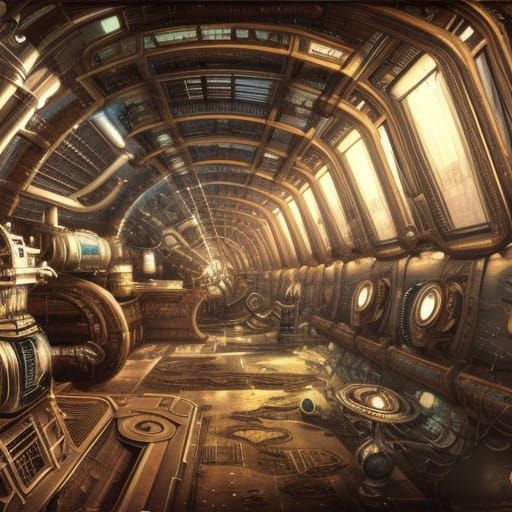 Steampunk Space Station - AI Generated Artwork - NightCafe Creator