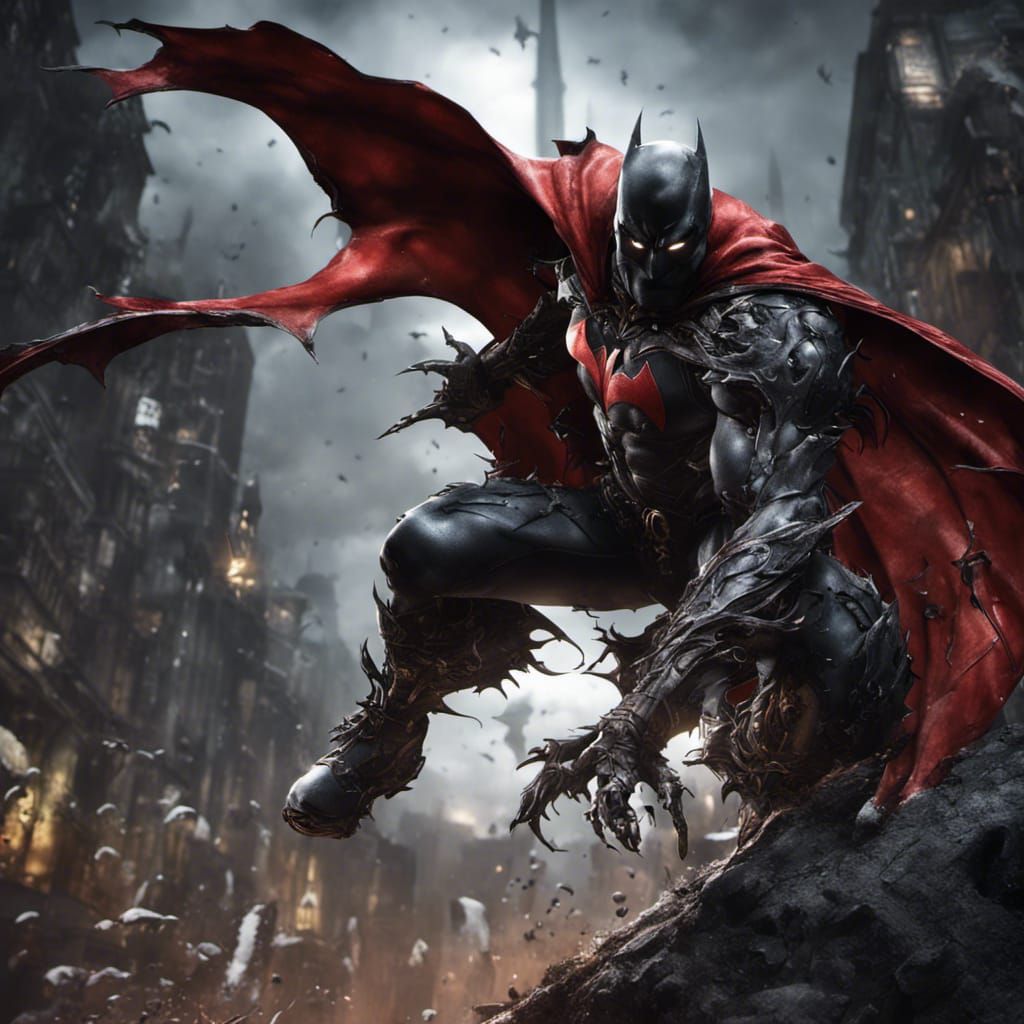 spawn,man,strong,cape,batman - AI Generated Artwork - NightCafe Creator