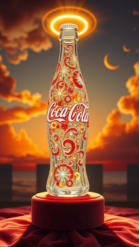 Crystal Coca-Cola Bottle Valued at $1 Trillion - AI Art