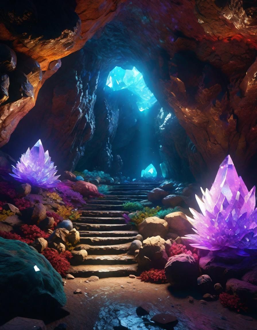 Crystal cave - AI Generated Artwork - NightCafe Creator