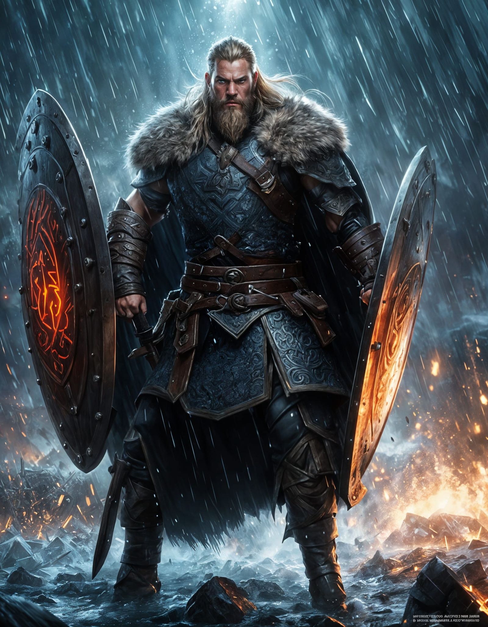 Shield Dual-Wielding Zerker - Viking Warrior Dual Wields Shi...