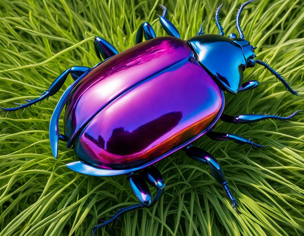 Red purple Beetle - Giant Red Purple Scarab Beetle in Oasis ...